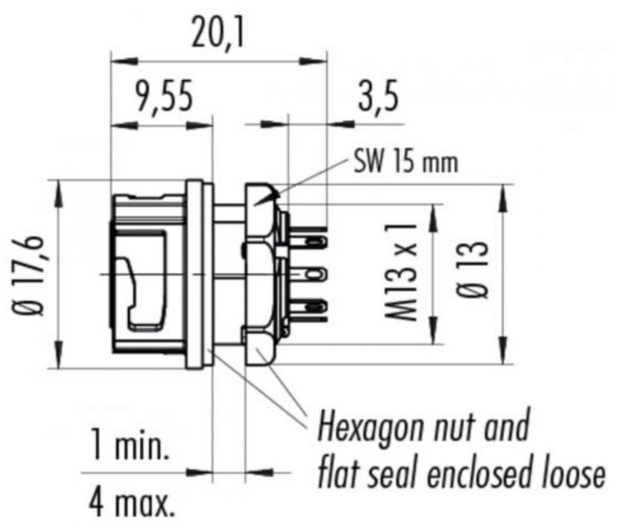 Binder 770 Bulkhead Connector