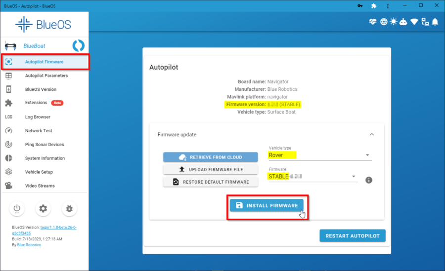 BlueBoat Software Setup